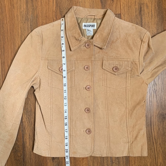 Passport | Jackets & Coats | Passport Tan Button Up Leather Jacket M ...